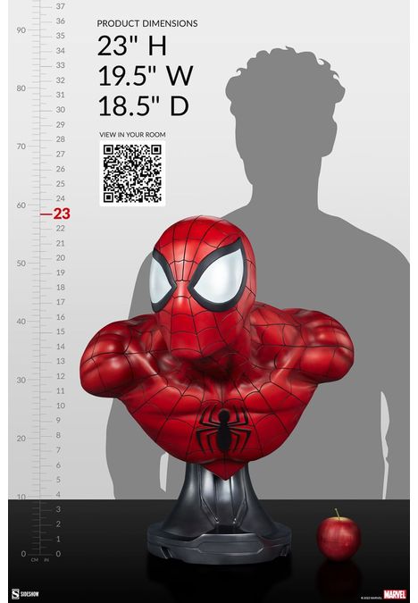 Estátua Spider Man Life Size Bust Marvel Sideshow Lojalimitededition
